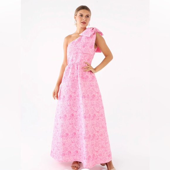 Abbey Glass | Dresses | Abbey Glass Caroline Gown Pink Bubble Jacquard ...